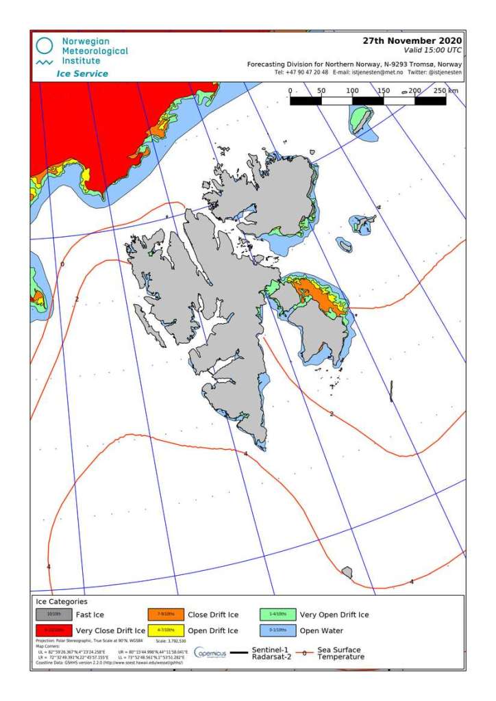 Higher than average Svalbard sea ice extent in November 2021 has ...