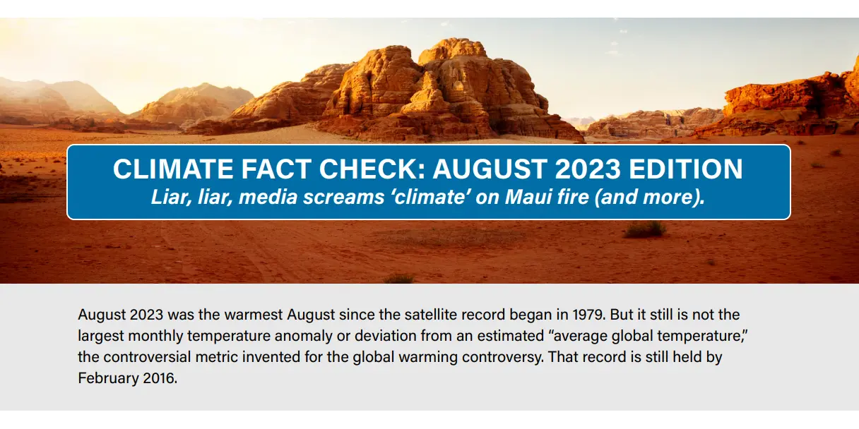 Climate Fact Check: August 2023 Edition – Watts Up With That?
