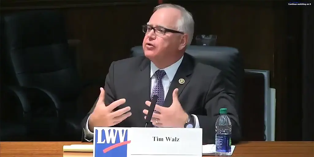 Tim Walz screen grab from Twitter – Watts Up With That?